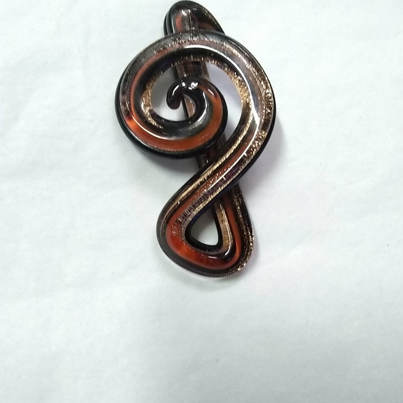 unbra | Jewelry | Murano Glass Treble Clef Necklace Music Charm Brown ...